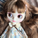 Blythe Doll - White Skin Matte Face & Dark Brown Wavy Hair & Pink Chee ...
